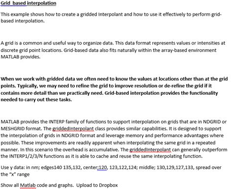 Grid Based Interpolation This Example Shows How To