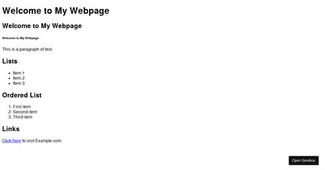 Html Basics Codesandbox