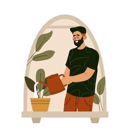 Watering Plants Clipart 