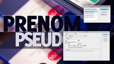 Variables et Ensemble de Données sur Photoshop