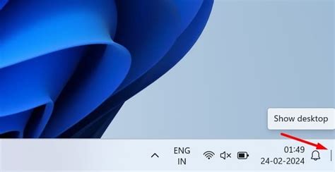 How To Display The Show Desktop Button On The Windows 11 Taskbar
