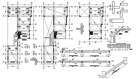Column Rcc Structure Design 2d Autocad Drawing