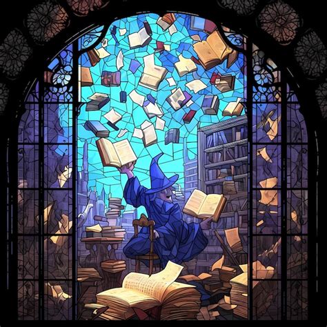 Premium Photo Ethereal Stained Glass Wizard Spell Magic