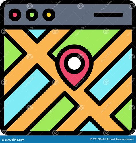 Icon Location Map And Navigation Vector Stock Vector Illustration Of Navigate Vector 252122668