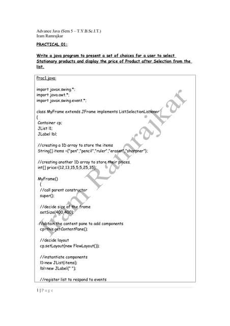 Tybsc It Sem5 Advanced Javapracticalsolndownloadable Pdf