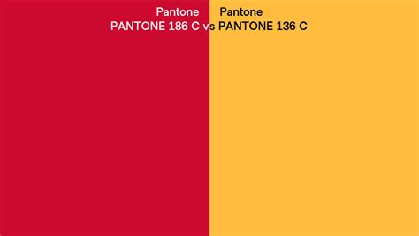 Pantone 186 C Vs Pantone 136 C Side By Side Comparison