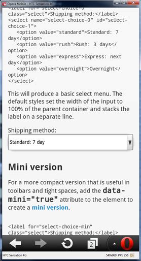 Css Opera Mobile And Jquery Mobile Select Menus Display Bug Stack