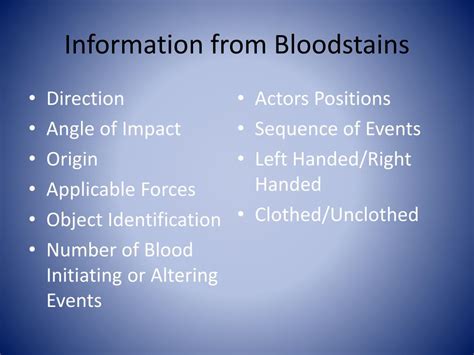 PPT Bloodstain Pattern Analysis PowerPoint Presentation Free Download ID