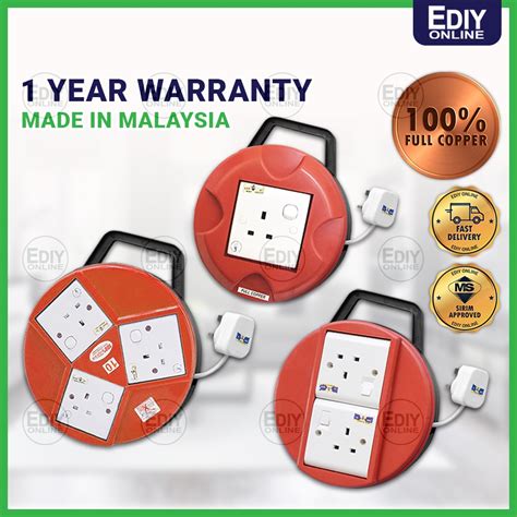 Sirim Extention Box Round Extension Trailing Socket Adaptor Cable 5 7 10 M Meter 100 Full Copper