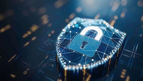Cyber Security Data Protection With Glowing Lock Symbol On Circuit Board Futuristic Technology