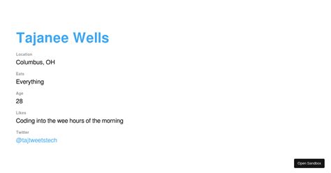 Challenge 1 Display Data Starter Codesandbox
