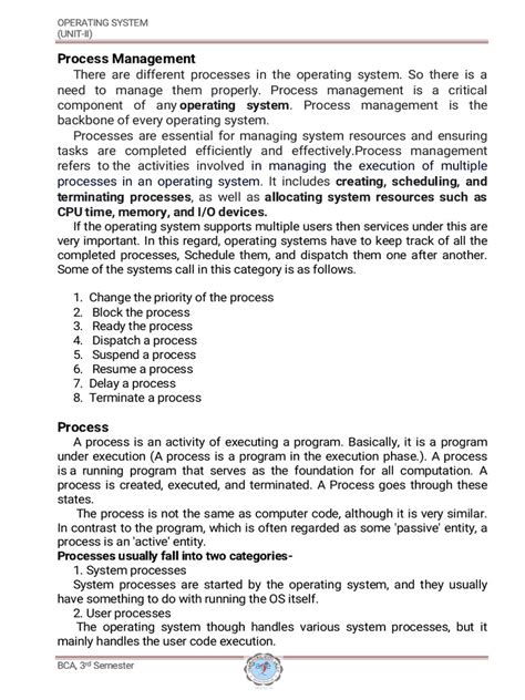 Operating System Unit 2 Pdf Process Computing Thread Computing