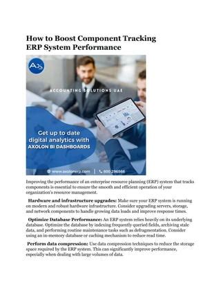 How To Boost Component Tracking ERP System Performance Pdf