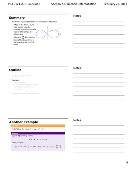 Lesson 11 Implicit Differentiation Handout Pdf