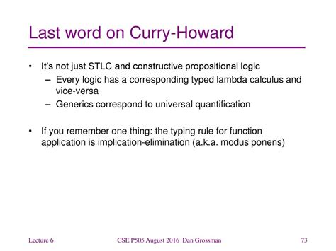csep505 programming languages lecture 6 types types types ppt
