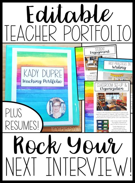 Editable Teaching Portfolio Template Free