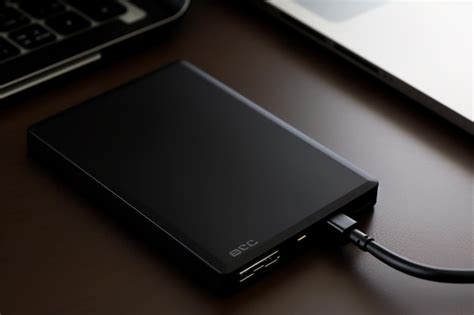 Black External Hard Drive With Usb Connection Showcasing Advanced