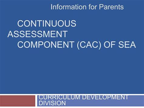 Continuous Assessment Component Cac Of Sea Pptx