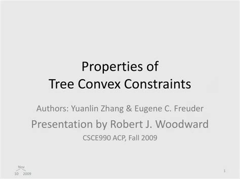 Ppt Properties Of Tree Convex Constraints Powerpoint Presentation