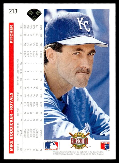 1992 Upper Deck 213 Mike Boddicker Kansas City Royals Ebay