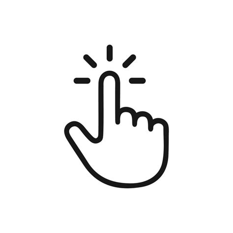 Hand Click Linear Icon Finger Cursor Pointer Vector Clicking Finger Icon 28270490 Vector Art