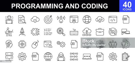 Programming And Coding Icon Set Software Development Icon Collection