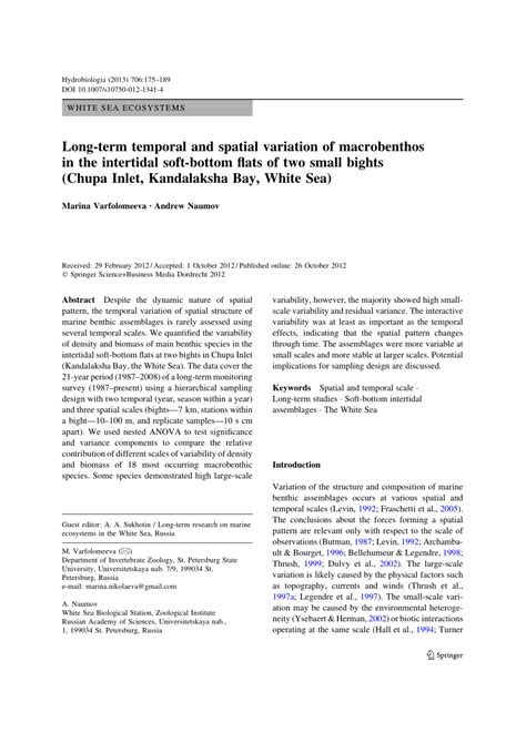Pdf Long Term Temporal And Spatial Variation Of Macrobenthos In The Intertidal Soft Bottom