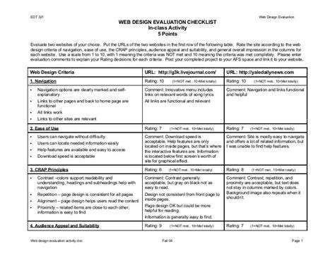 Web Design Evaluationdoc