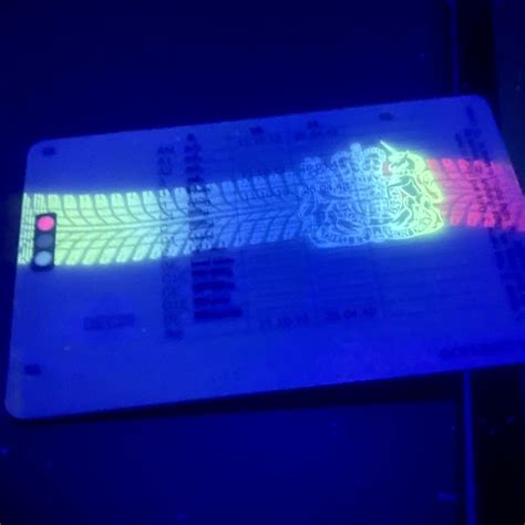 Uk Drivers License Under Uv Light Scrolller
