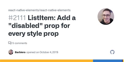 listitem add a disabled prop for every style prop · issue 2111 · react native elements react
