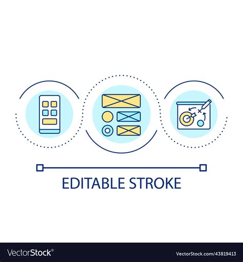 Web Design Blueprint Loop Concept Icon Royalty Free Vector