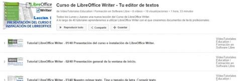 Curso Online Gratuito De Libreoffice 40 Ví­deos En Español