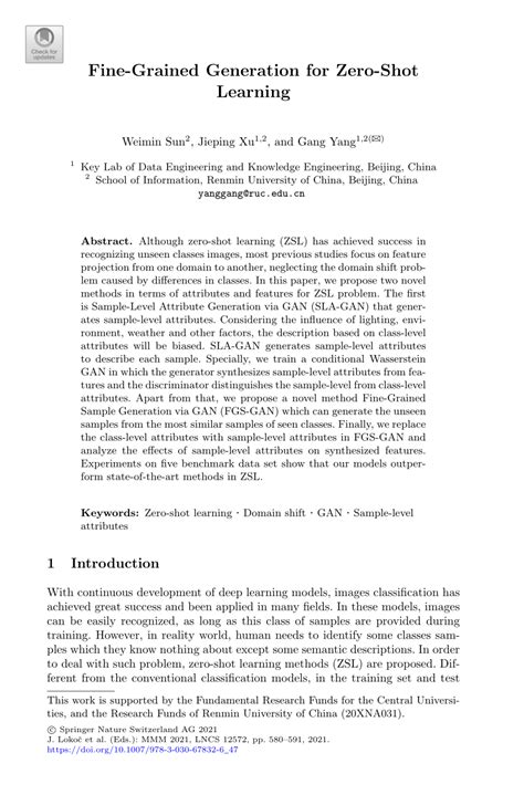 Pdf Fine Grained Generation For Zero Shot Learning