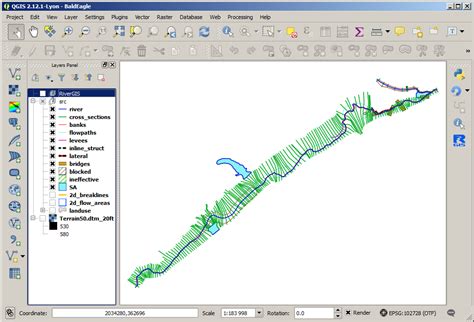 step by step hec ras 1d geometry — rivergis 1 0 documentation