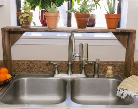 Over The Sink Shelf For Plants Extra Area Solid Wood Pine Made In The