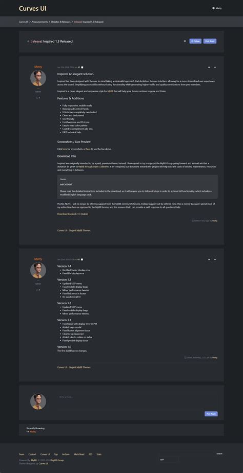 Extend MyBB Inspired Dark Responsive