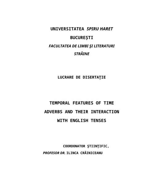 Doc Temporal Features Of Time Adverbs And Their Interaction With English Tenses Dokumentips