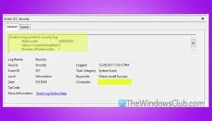 Event ID Unable To Log Events To Security Log