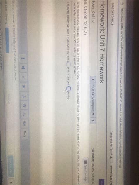 Solved Mat 345 010u3 Homework Unit 7 Homework Score 0 Of 1