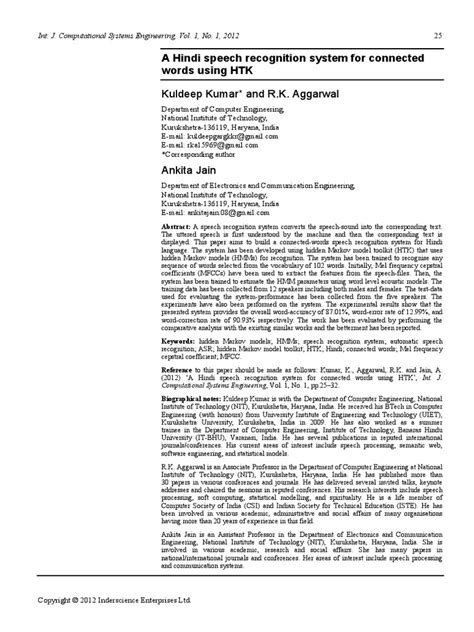 A Hindi Speech Recognition System For Connected Wo Pdf Speech Recognition Sampling Signal