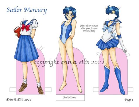 Sailor Mercury Paper Dolls Etsy