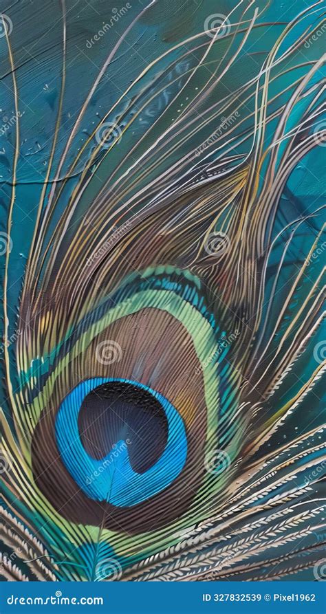 Peacock Feather Sharp Details Stock Illustration Illustration Of