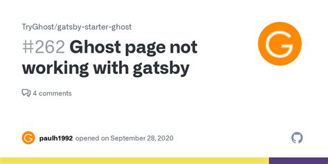Ghost Page Not Working With Gatsby Issue TryGhost Gatsby Starter Ghost GitHub