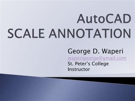 Autocad Scale Annotation Ppt