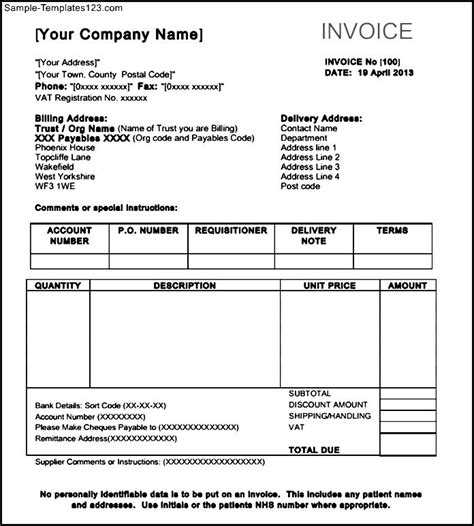 Vat Only Invoice Invoice Template Ideas