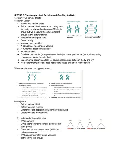 psyu2248 week 5 notes lecture 5 lecture two sample t test revision