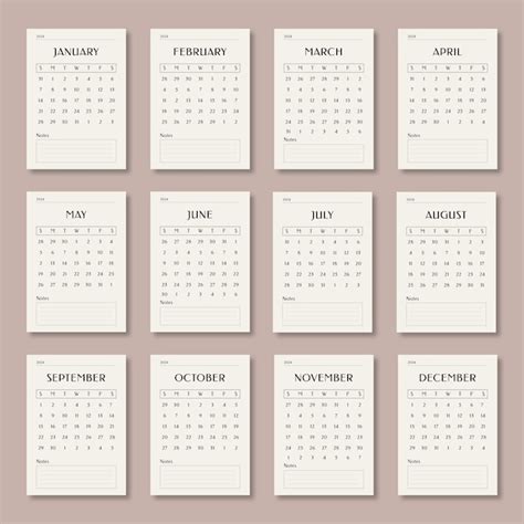 달력 템플릿 디자인 무료 벡터