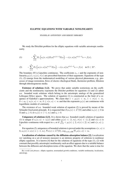 Pdf Elliptic Equations With Triple Variable Nonlinearity