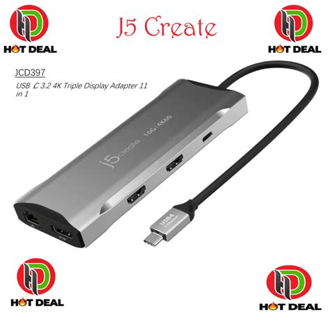 J5 Create Jcd397 Usb C 32 4k Triple Display Adapter 11 In 1 Lazada J5 Create Jcd397 Usb C 32 4k Triple Display Adapter 11 In 1 Lazada