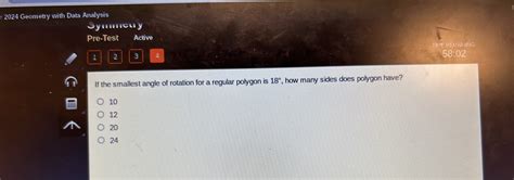Solved R 2024 Geometry With Data Analysis Ymcuy Pre Test Active Time